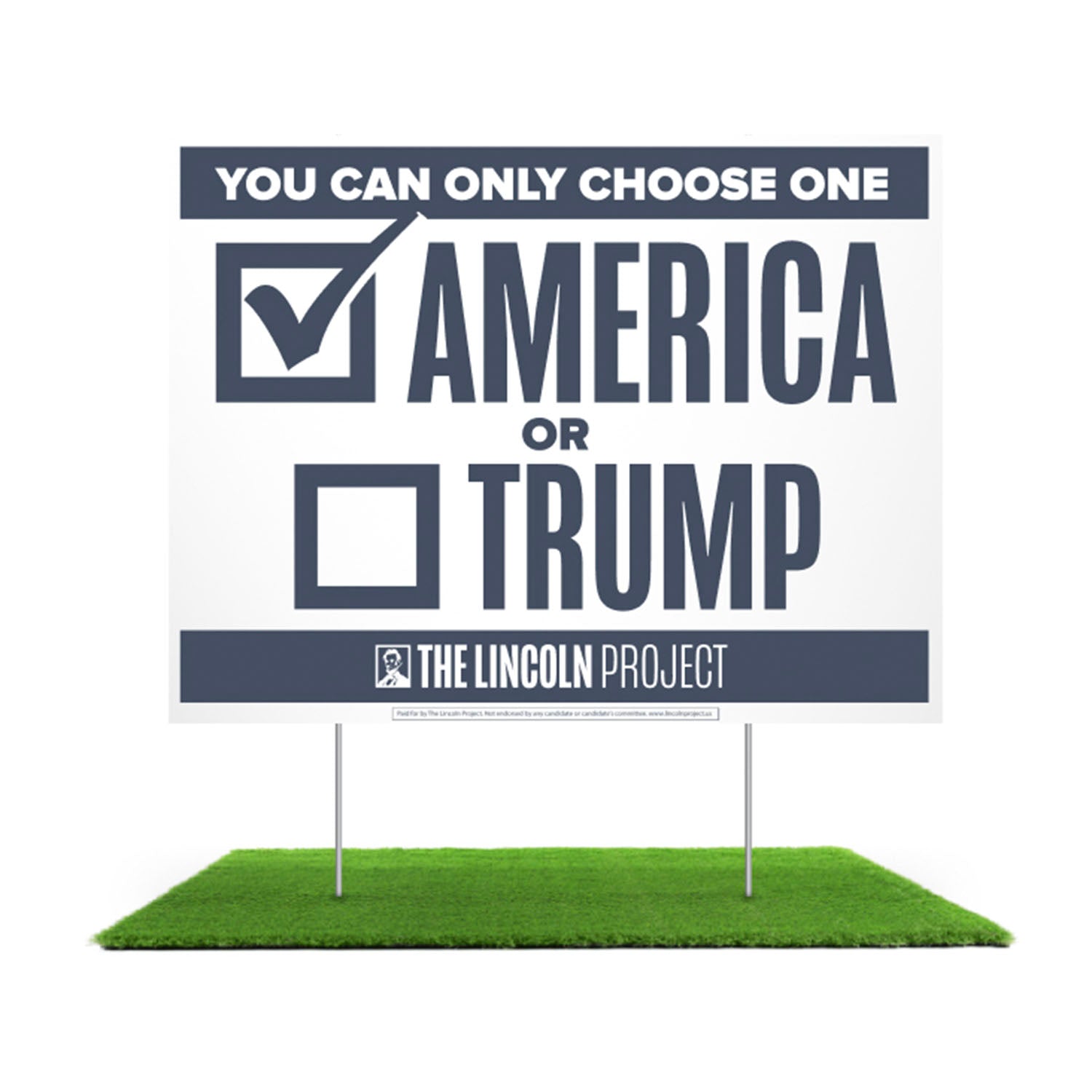 America Or Trump Yard Sign – The Lincoln Project